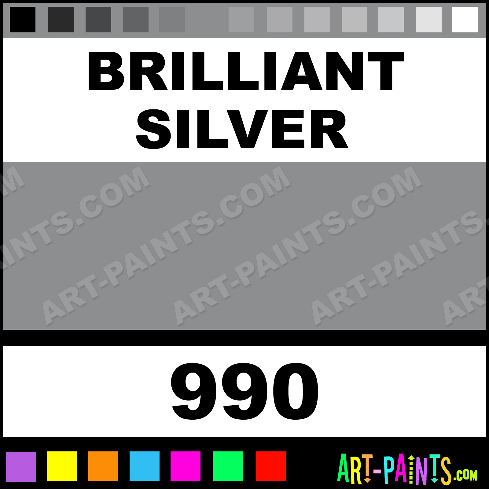 Brilliant Silver Metallic Ceramic Paints - 990 - Brilliant Silver Paint ...