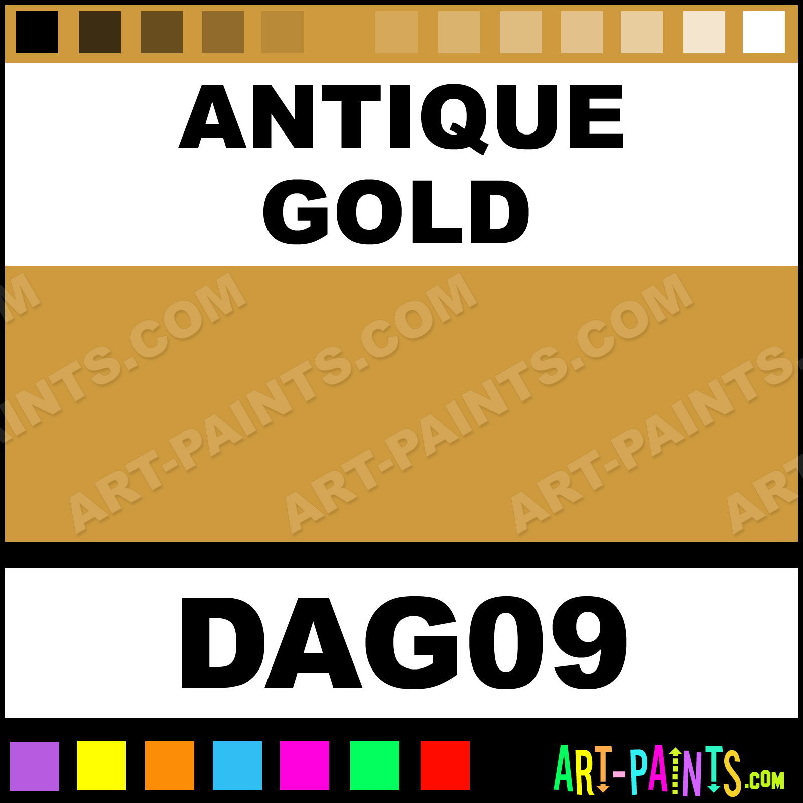 Antique Gold Acrylic Enamel Paints DAG09 Antique Gold Paint